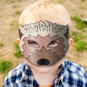 Hedgehog Mask Printable, Paper DIY for Kids and Adults. PDF Template ...