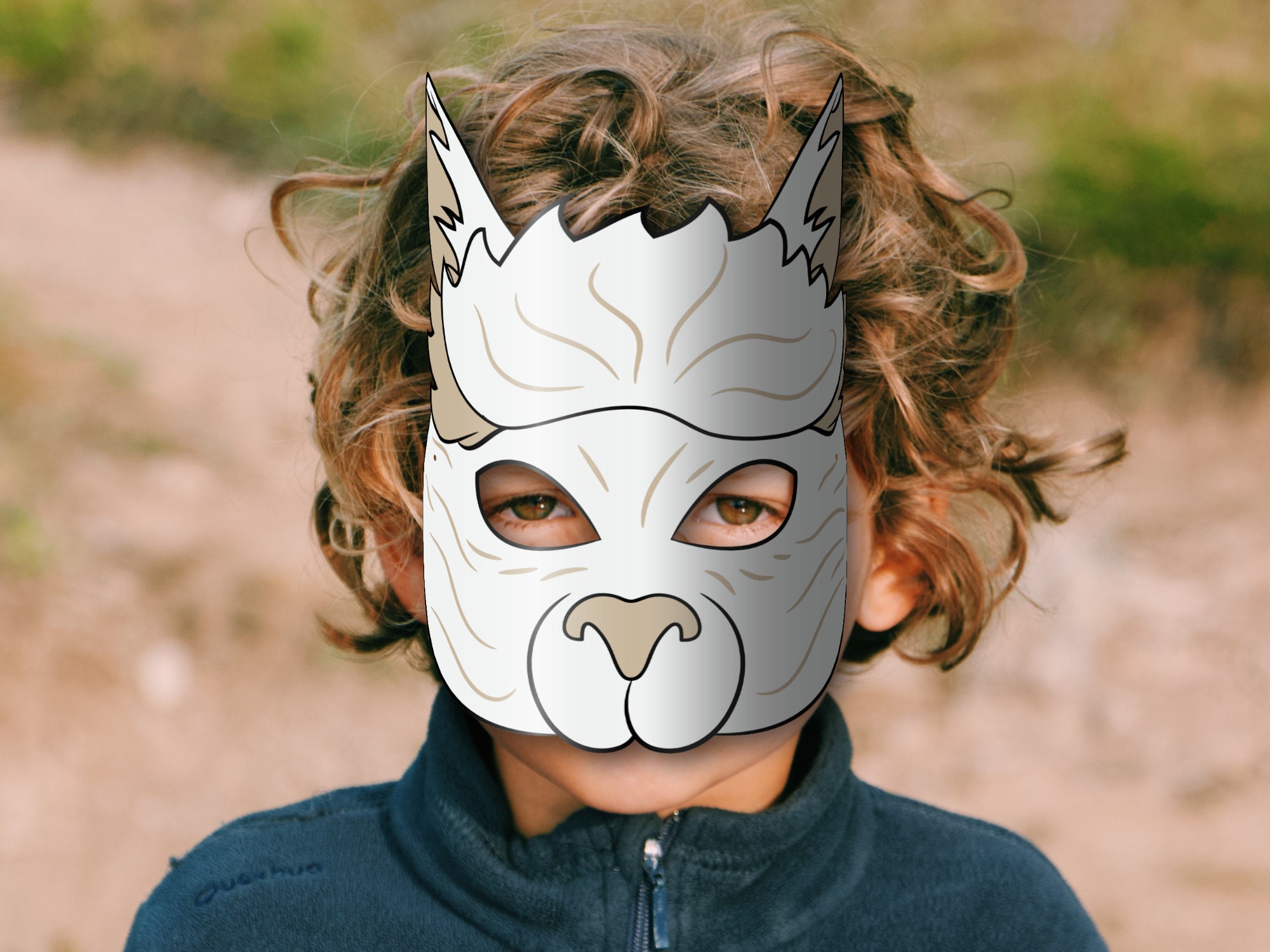 Alpaca Mask Printable, Paper DIY for Kids and Adults. PDF Template ...
