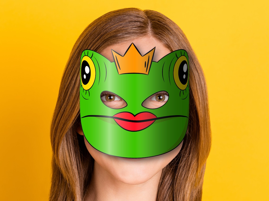 Frog Princess Mask Printable, Paper DIY for Kids and Adults. PDF ...