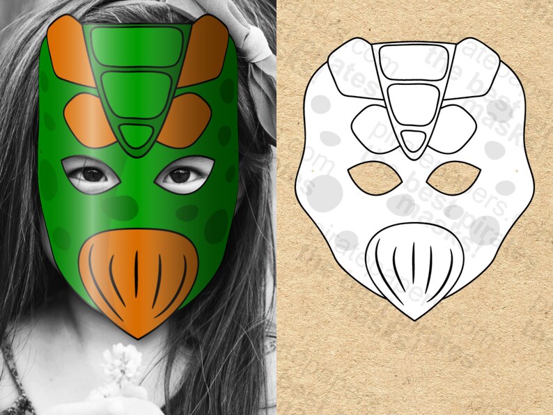 Dinosaur Stegosaurus Masks Printable Color Coloring Paper - Etsy