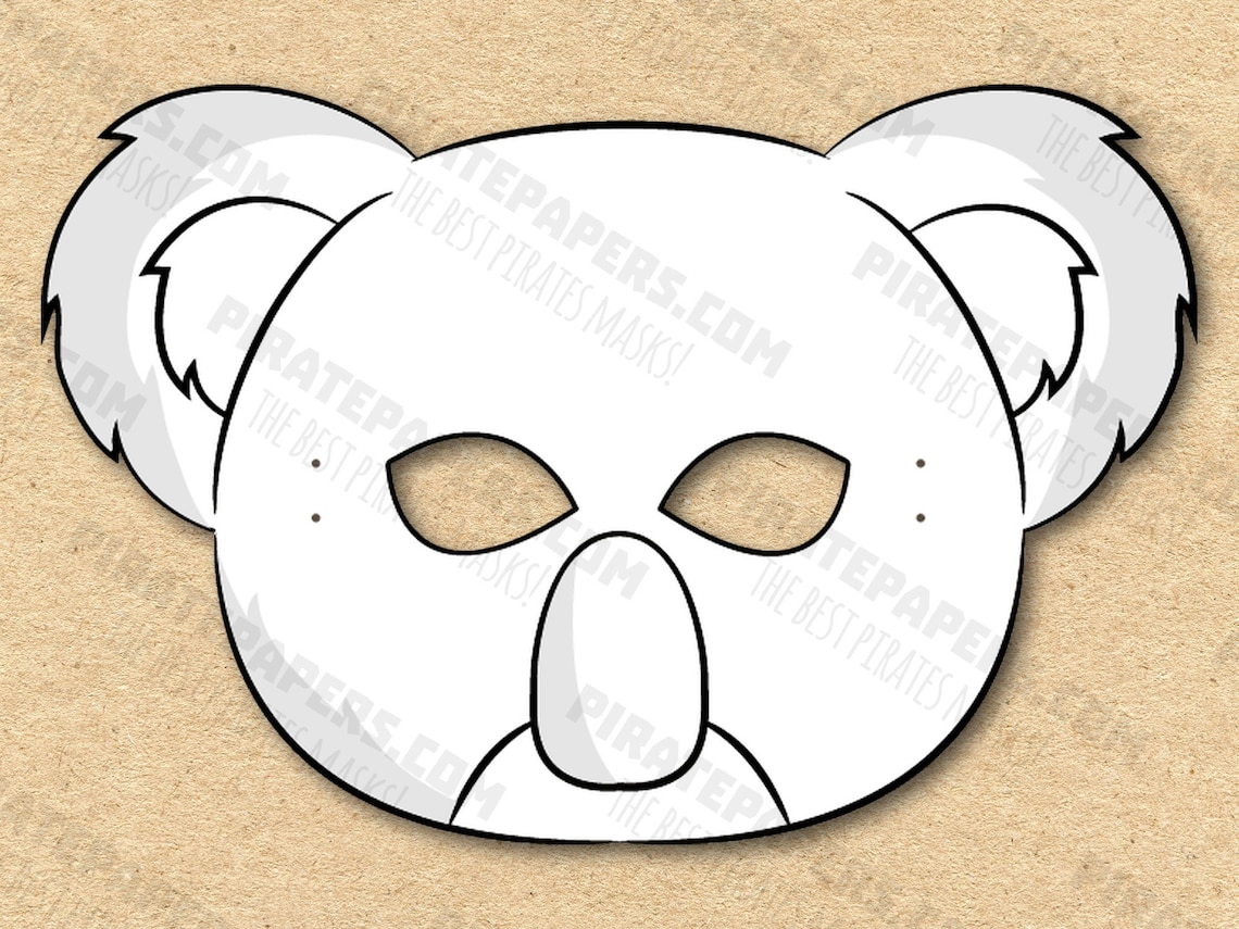 Australian Animals Masks Printable Coloring Kangaroo Koala - Etsy