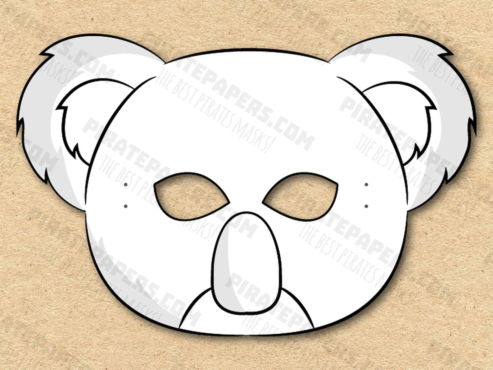 Australian Animals Masks Printable Coloring Kangaroo Koala - Etsy