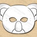 Koala Masks Printable Color + Coloring, Paper DIY for Kids and Adults ...