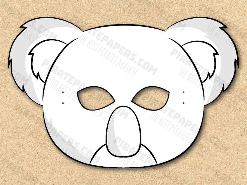 Australian Animals Masks Printable Coloring Kangaroo Koala - Etsy