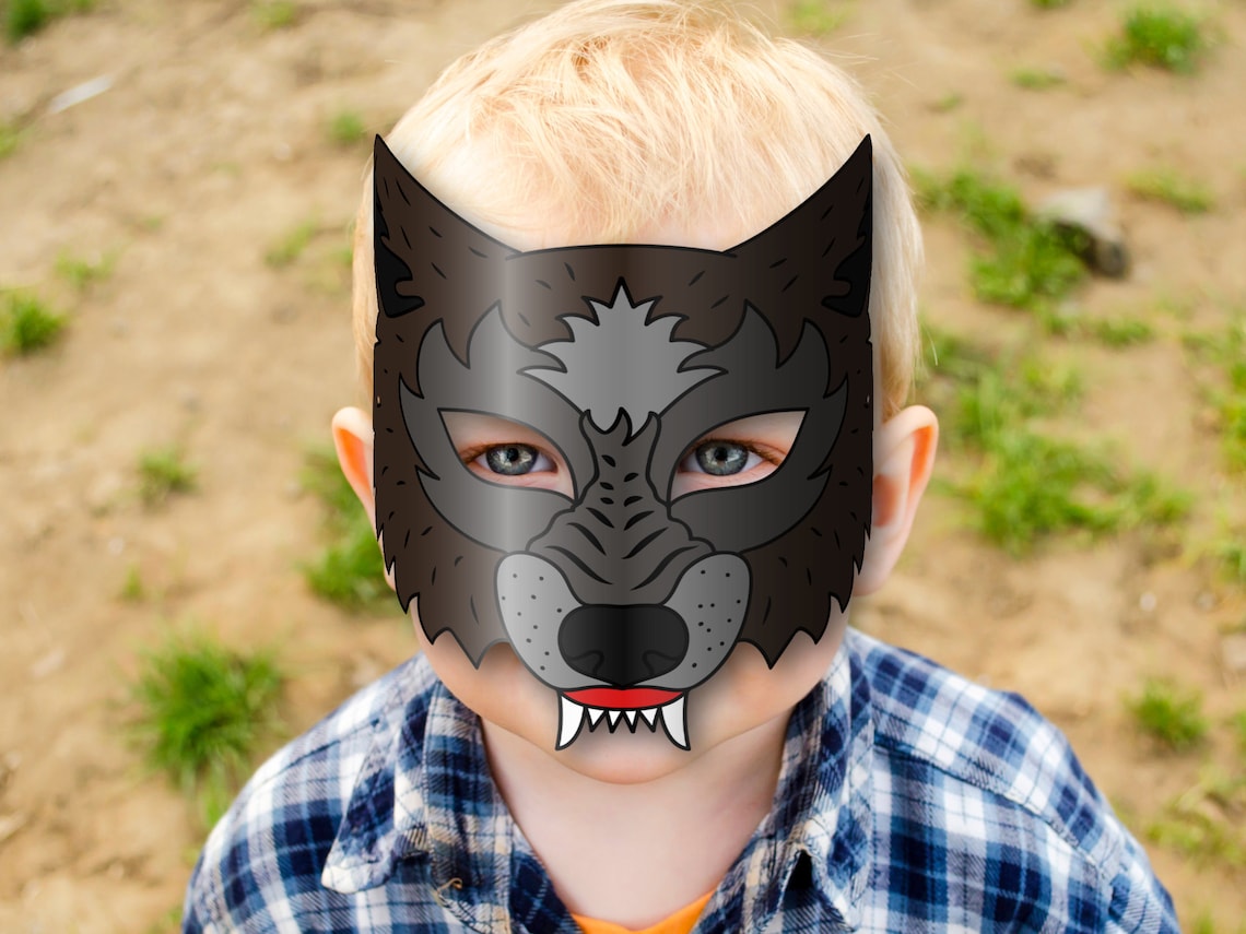 Big Bad Wolf Mask Printable, Paper DIY for Kids and Adults. PDF ...