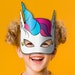 Unicorn Mask Printable, Paper DIY for Kids and Adults. PDF Template ...