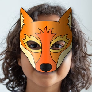 Fox Mask Printable, Paper DIY for Kids and Adults. PDF Template ...