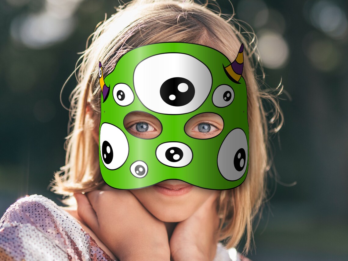 Monster 6 Mask Printable, Paper DIY for Kids and Adults. PDF Template ...