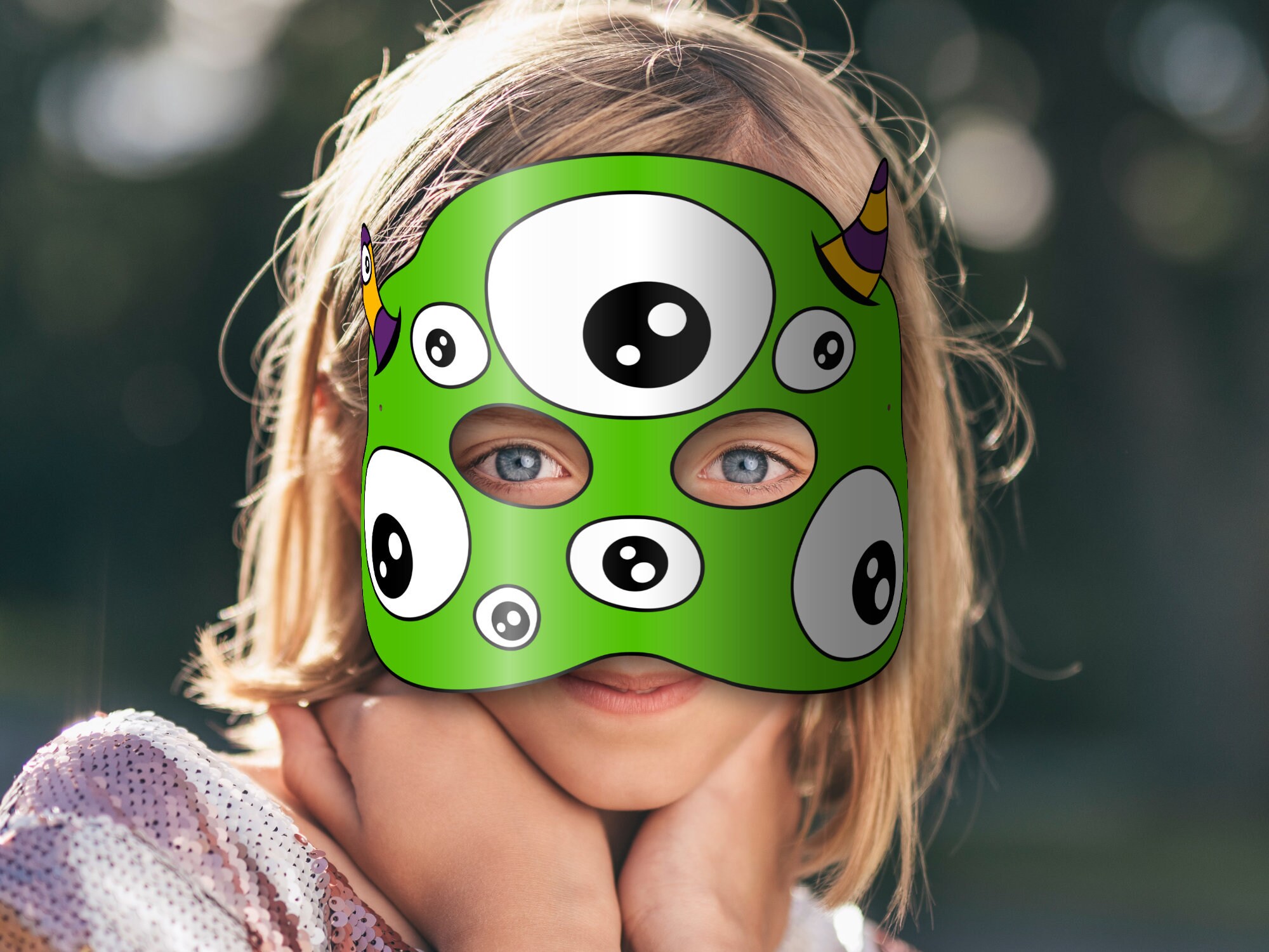Monster 6 Mask Printable, Paper DIY for Kids and Adults. PDF Template ...