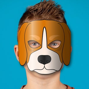 Dog Beagle Mask Printable Breed, Paper DIY for Kids and Adults. PDF ...