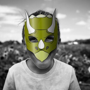Dinosaur Triceratops Mask Printable Paper DIY for Kids and - Etsy