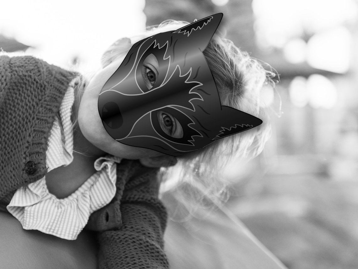 Black Fox Mask Printable Paper DIY for Kids and Adults. PDF - Etsy