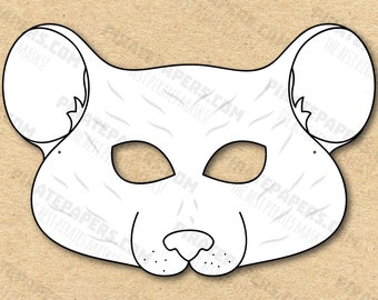 Rat Mask Printable Halloween Costume Animal Mouse Mask Sewer - Etsy