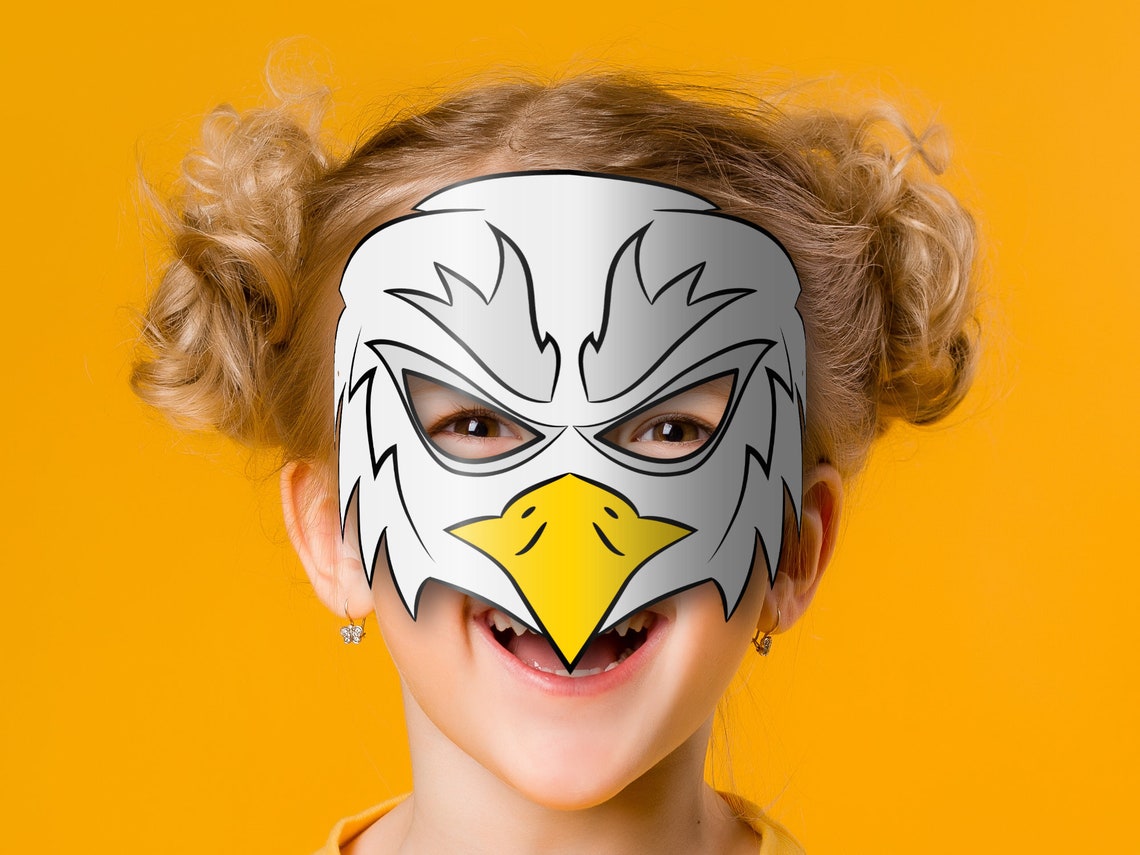 Eagle Mask Printable, Paper DIY for Kids and Adults. PDF Template ...