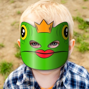 Frog Princess Mask Printable, Paper DIY for Kids and Adults. PDF ...