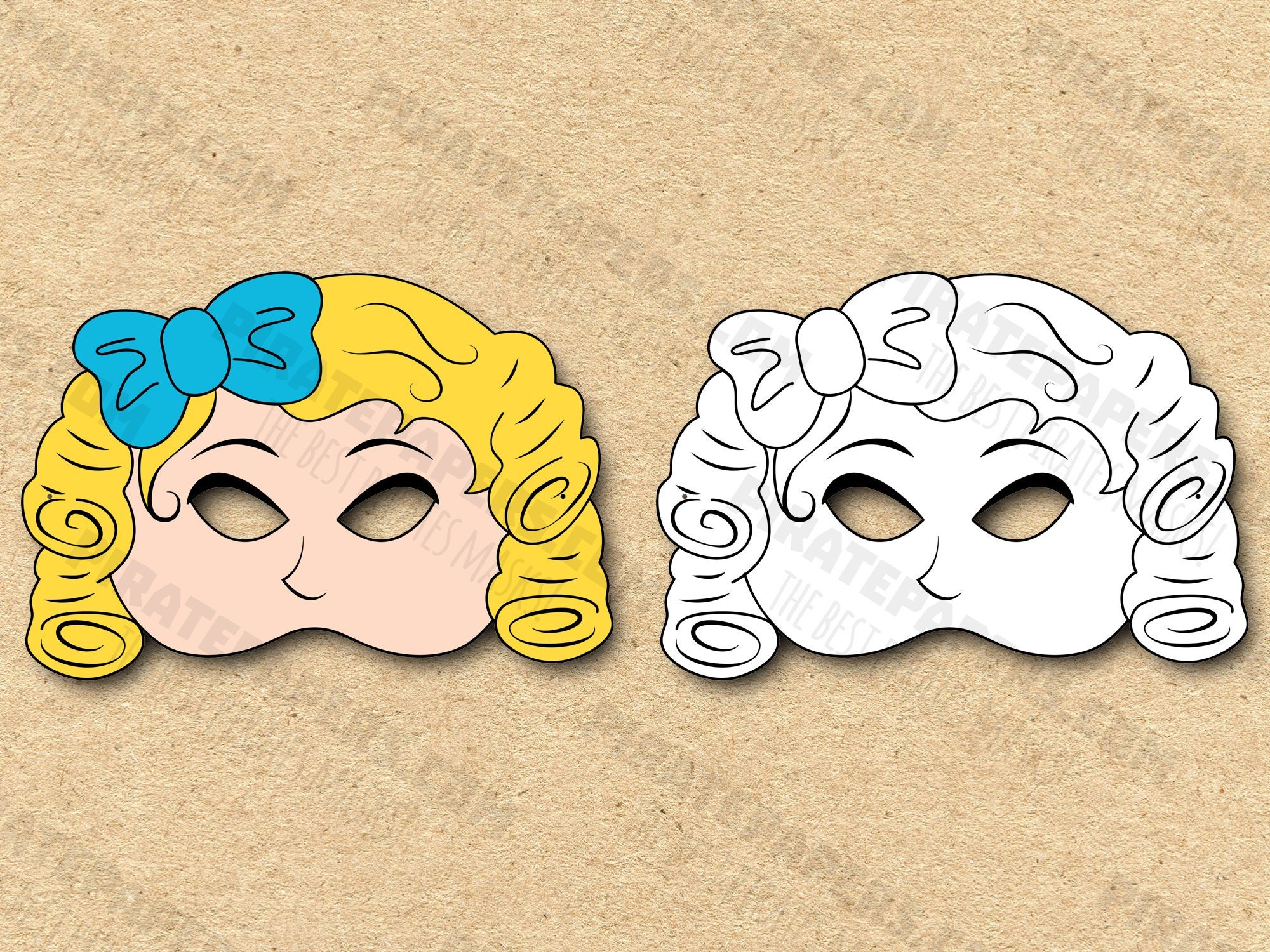 Goldilocks Masks Printable Color + Coloring (goldilocks and the Three ...