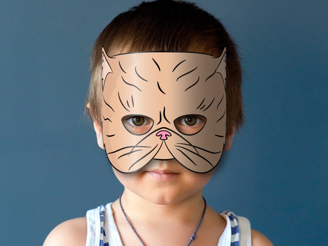 Cat Persian Mask Printable Breed, Paper DIY for Kids and Adults. PDF ...