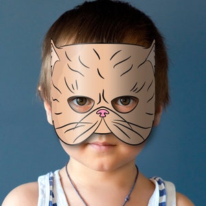 Cat Persian Mask Printable Breed, Paper DIY for Kids and Adults. PDF ...