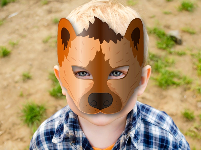 Hyena Masks Printable Color Coloring, Paper DIY for Kids and Adults ...