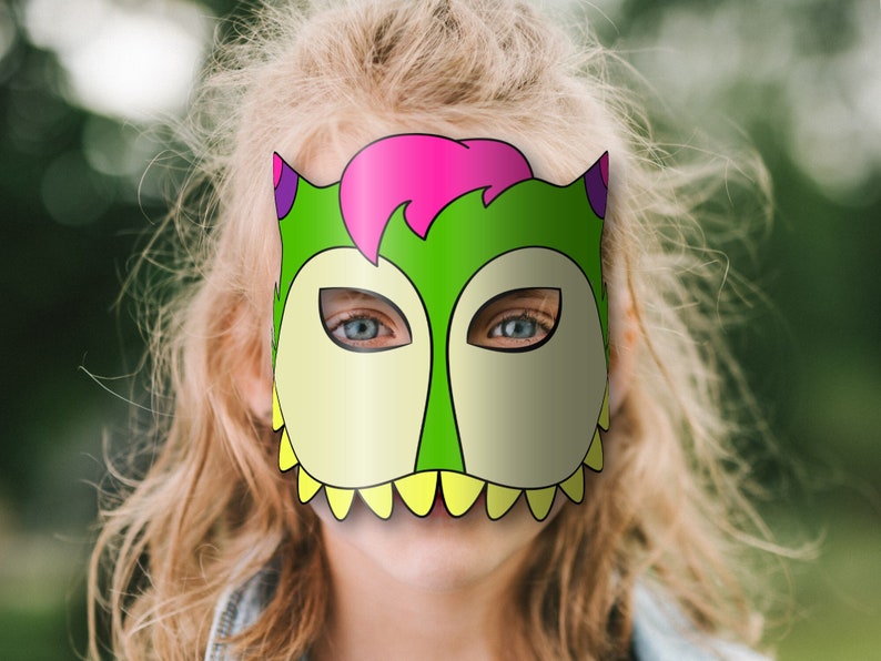 Monster #2 Mask Printable, Paper DIY for Kids and Adults. PDF Template ...