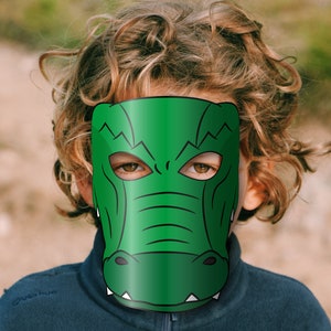 Crocodile Masks Printable Color + Coloring, Paper DIY for Kids and ...