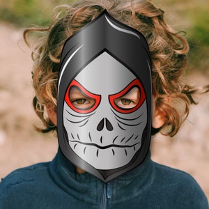 Scary Masks Printable, Creepy, Skull, Demon, Grim Reaper. Paper DIY ...