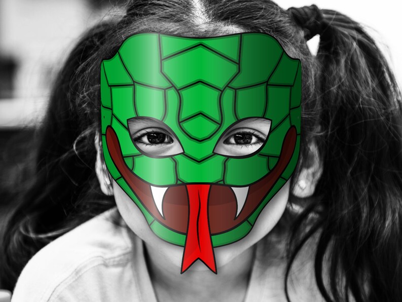 Snake Mask Printable Paper DIY for Kids and Adults. PDF - Etsy