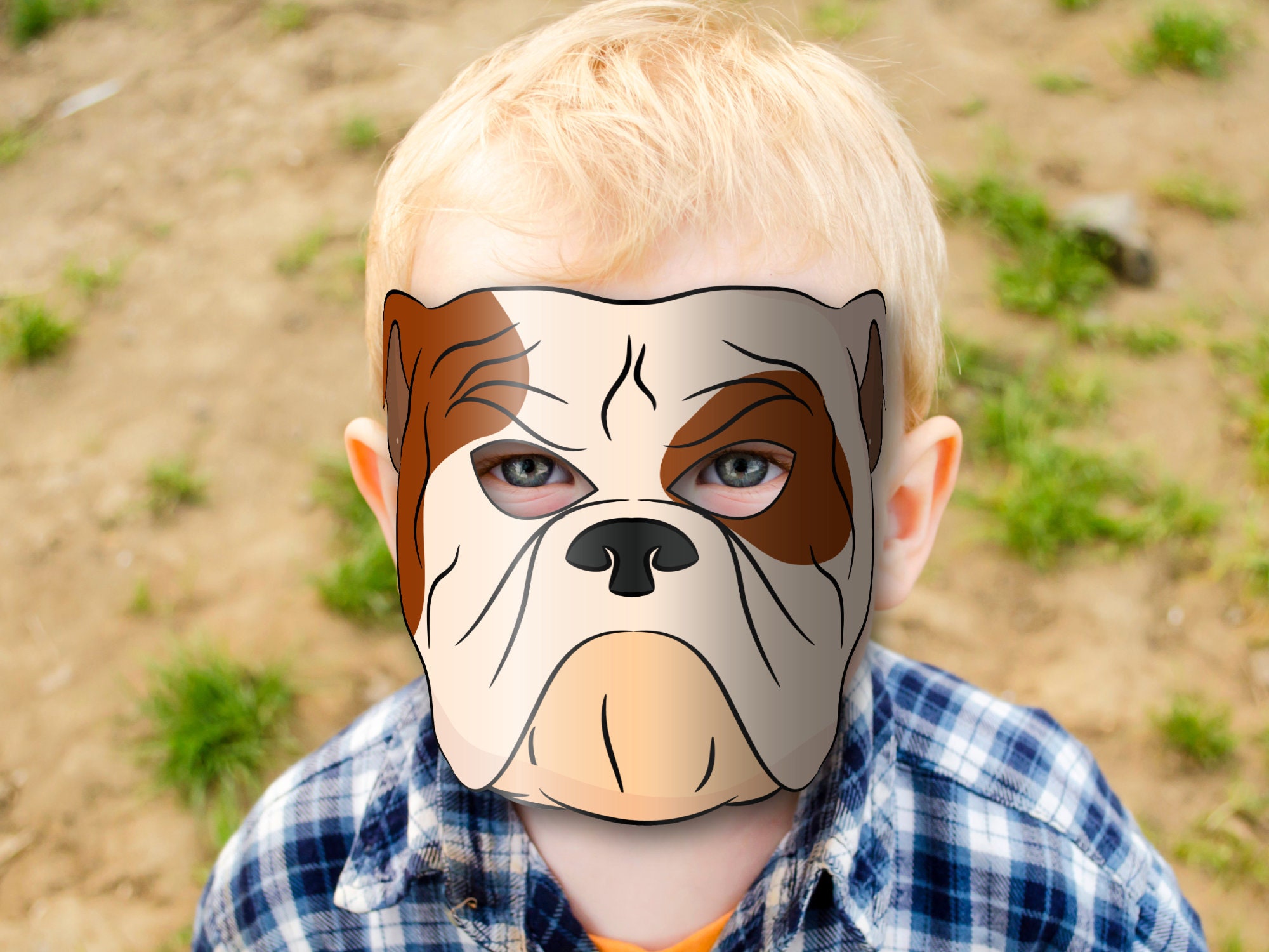 Dog Bulldog Mask Printable Breed, Paper DIY for Kids and Adults. PDF ...