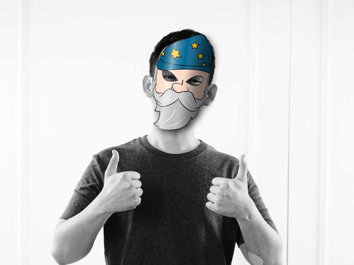 Wizard Mask Printable Paper DIY for Kids and Adults. PDF - Etsy