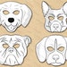 Dog Breeds Masks Printable Coloring, Retriever Dog, German Shepherd Dog ...