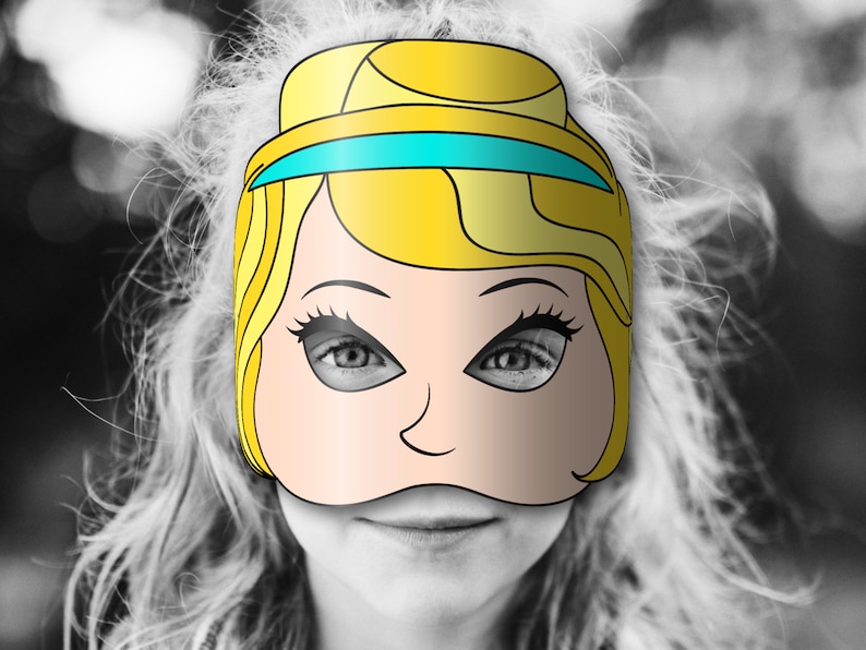 Cinderella Mask Printable Paper DIY for Kids and Adults. PDF - Etsy