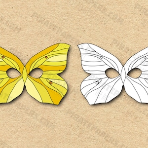 Butterfly Masks Printable Color + Coloring Brimstone, Paper DIY for ...