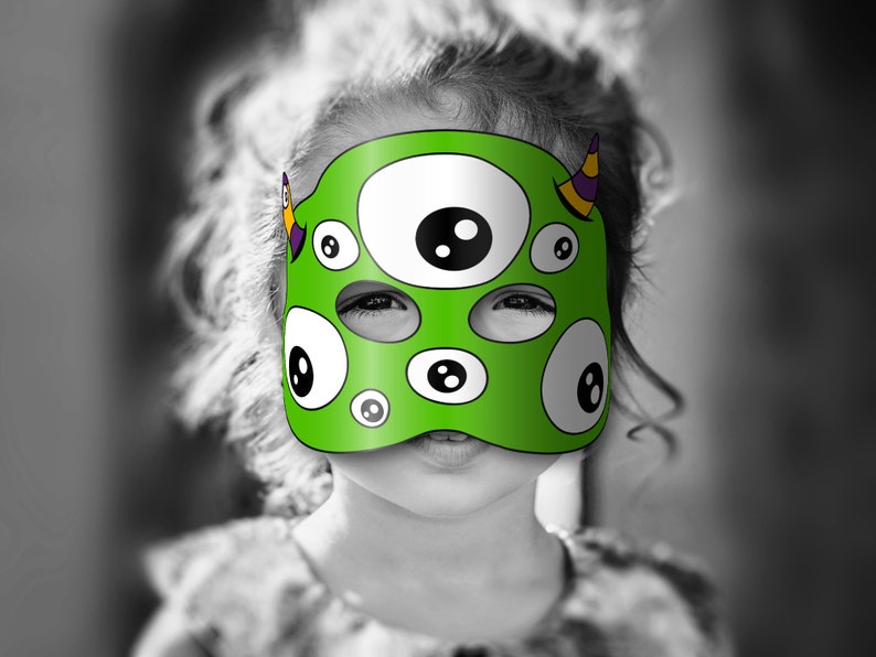 Monster 6 Mask Printable Paper DIY for Kids and Adults. PDF - Etsy