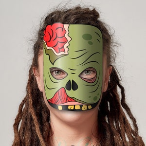 Zombie Mask Printable, Paper DIY for Kids and Adults. PDF Template ...