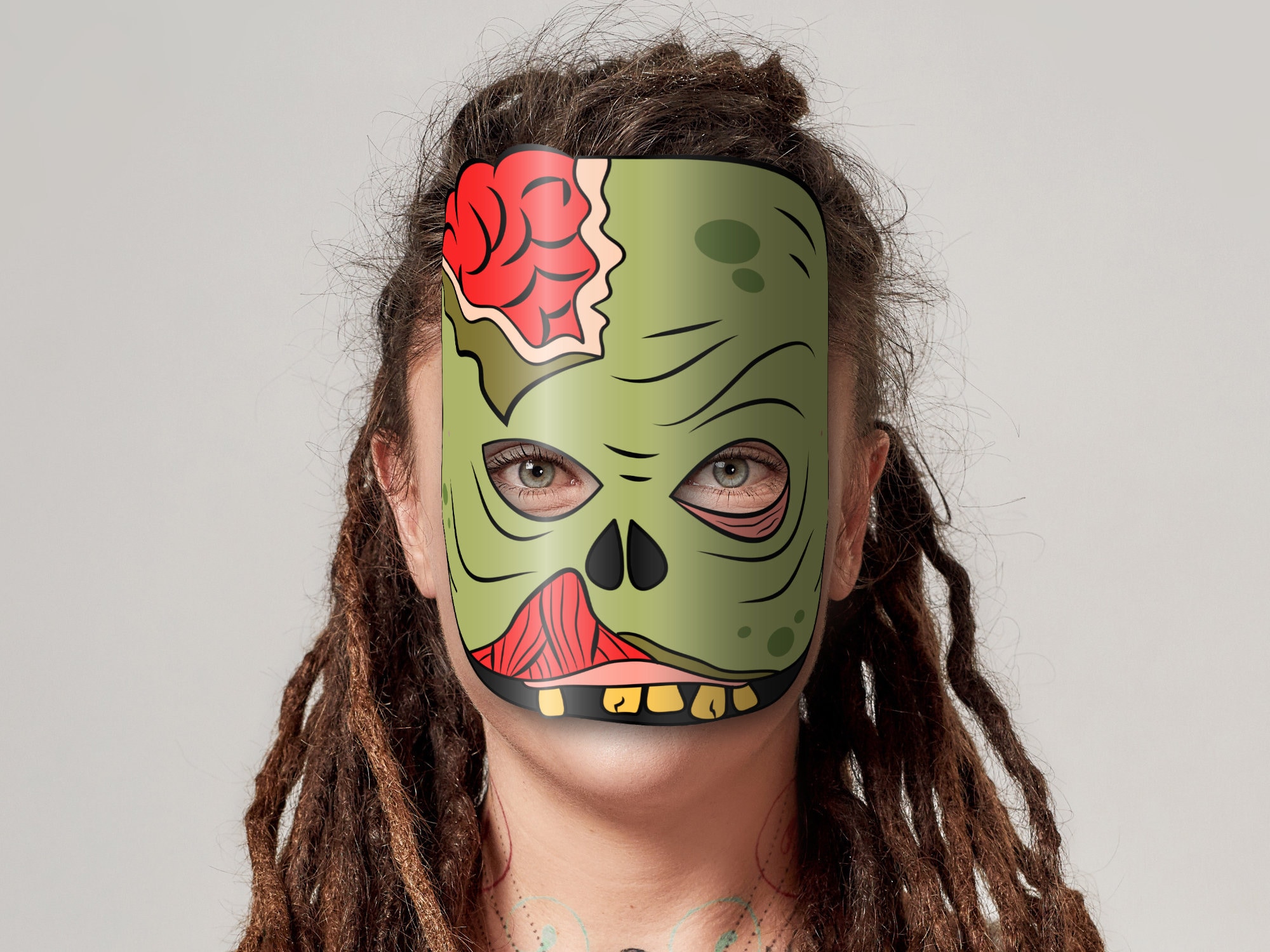 Zombie Mask Printable, Paper DIY for Kids and Adults. PDF Template ...