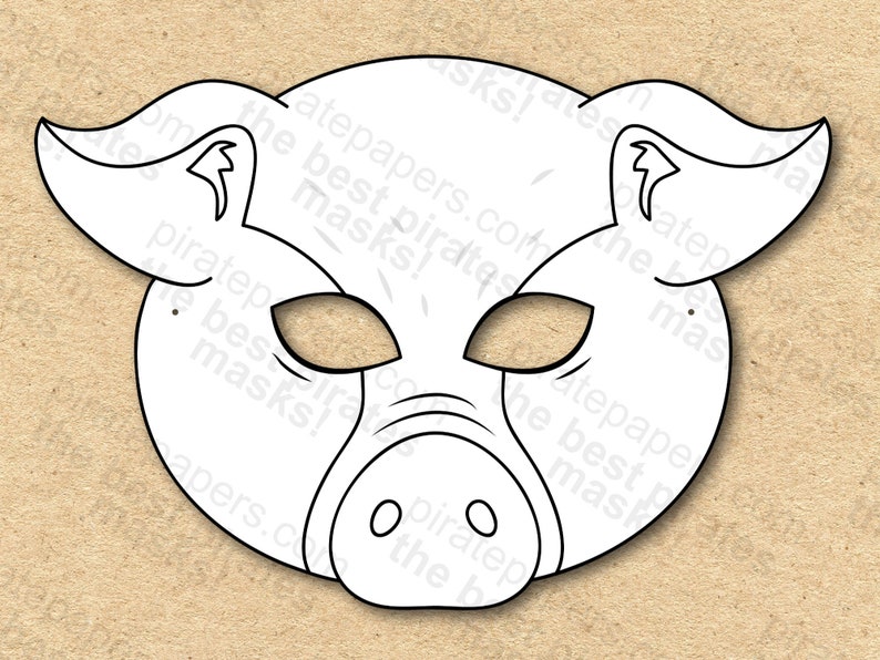 Pig Mask Printable Coloring Paper DIY for Kids and Adults. - Etsy