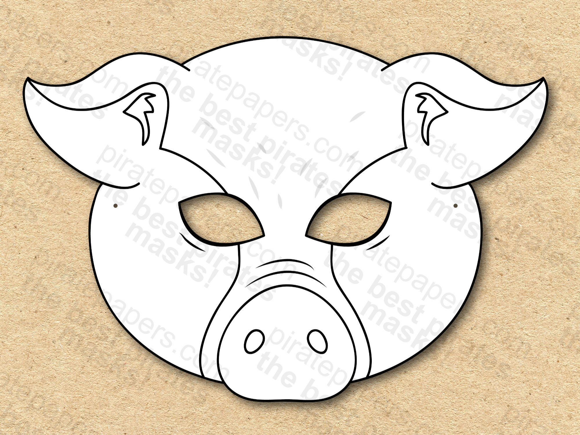 Pig Mask Printable Coloring Paper DIY for Kids and Adults. - Etsy