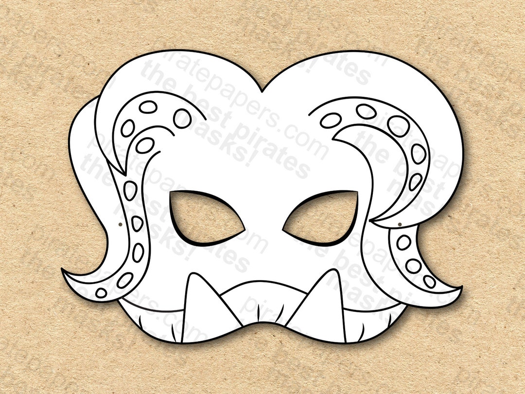 Monster 1 Mask Printable Coloring Paper DIY for Kids and - Etsy