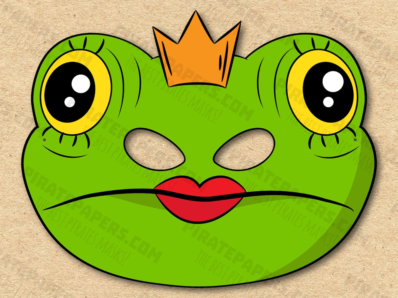 Frog Princess Mask Printable, Paper DIY for Kids and Adults. PDF ...