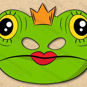 Frog Princess Mask Printable, Paper DIY for Kids and Adults. PDF ...