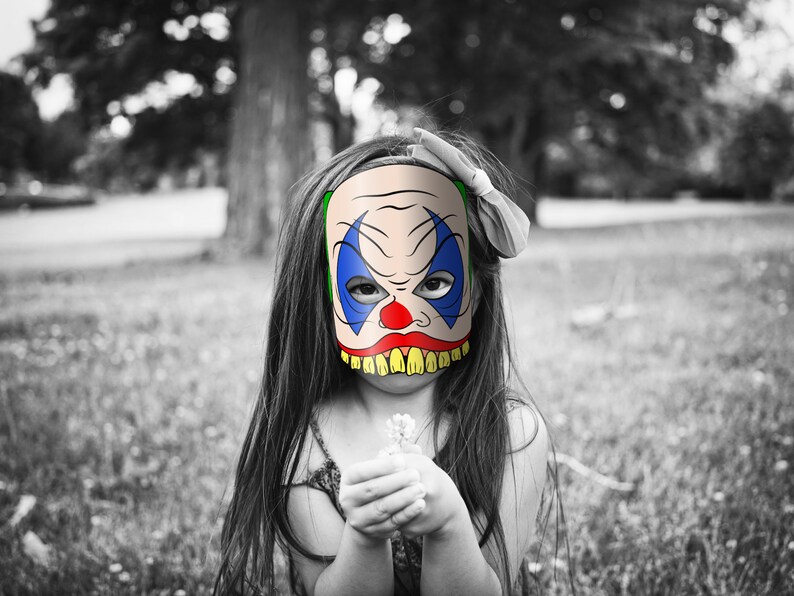 Scary Clown Mask Printable Paper DIY for Kids and Adults. PDF - Etsy