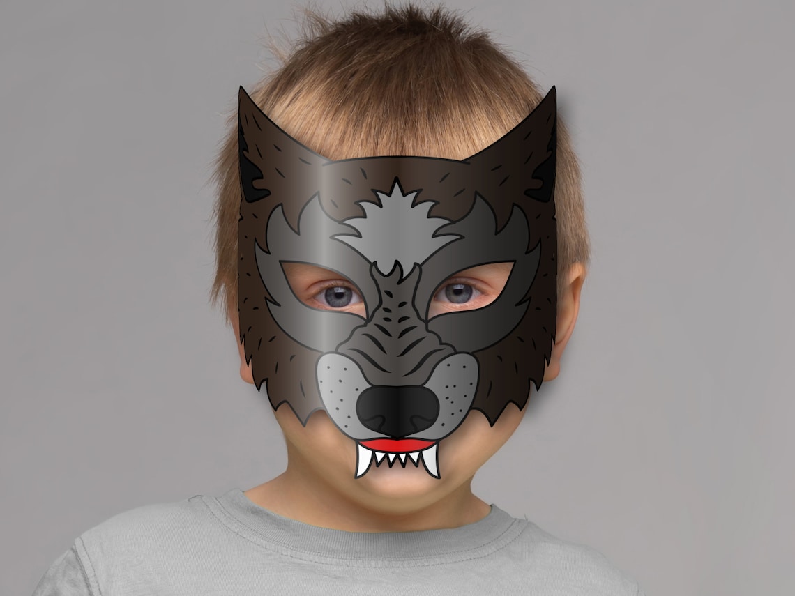 Big Bad Wolf Mask Printable, Paper DIY for Kids and Adults. PDF ...