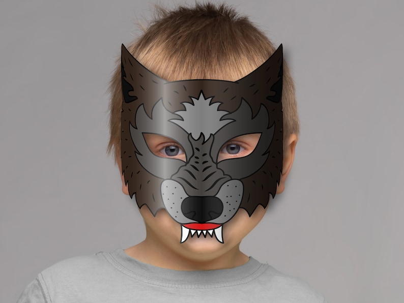 Big Bad Wolf Mask Printable, Paper DIY for Kids and Adults. PDF ...