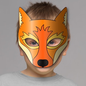 Fox Mask Printable, Paper DIY for Kids and Adults. PDF Template ...