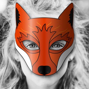 Red Fox Mask Printable Paper DIY for Kids and Adults. PDF - Etsy