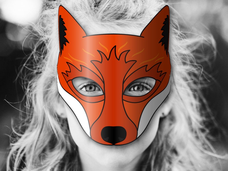 Red Fox Mask Printable Paper DIY for Kids and Adults. PDF - Etsy