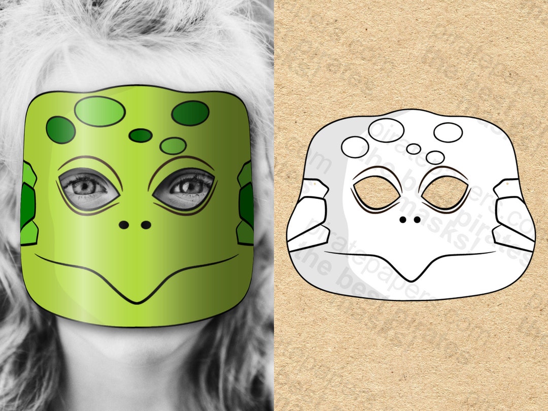 Turtle Masks Printable Color Coloring Paper DIY for Kids - Etsy