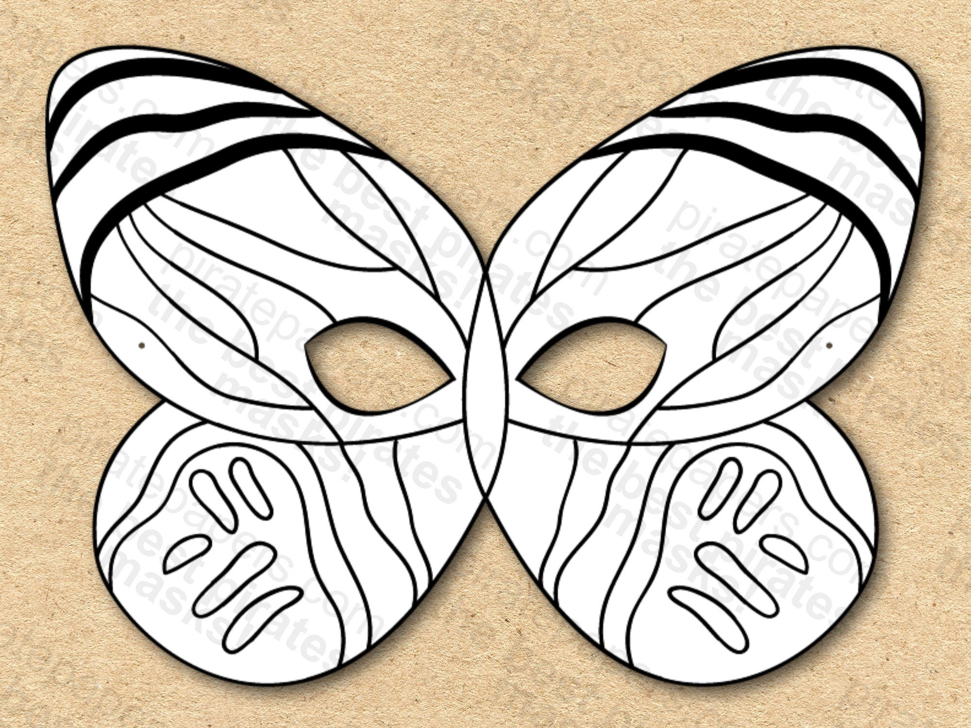 Butterfly Mask Printable Coloring Nymphalidae Paper DIY for - Etsy