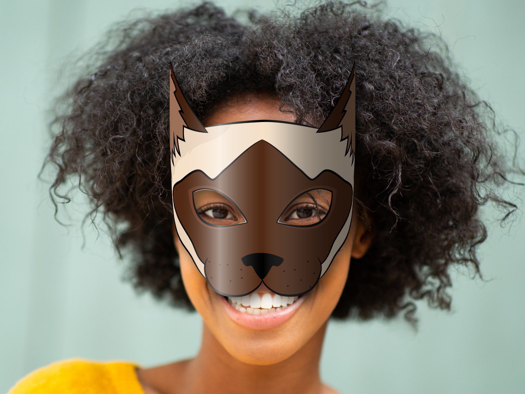 Cat Siamese Mask Printable Breed, Paper DIY for Kids and Adults. PDF ...