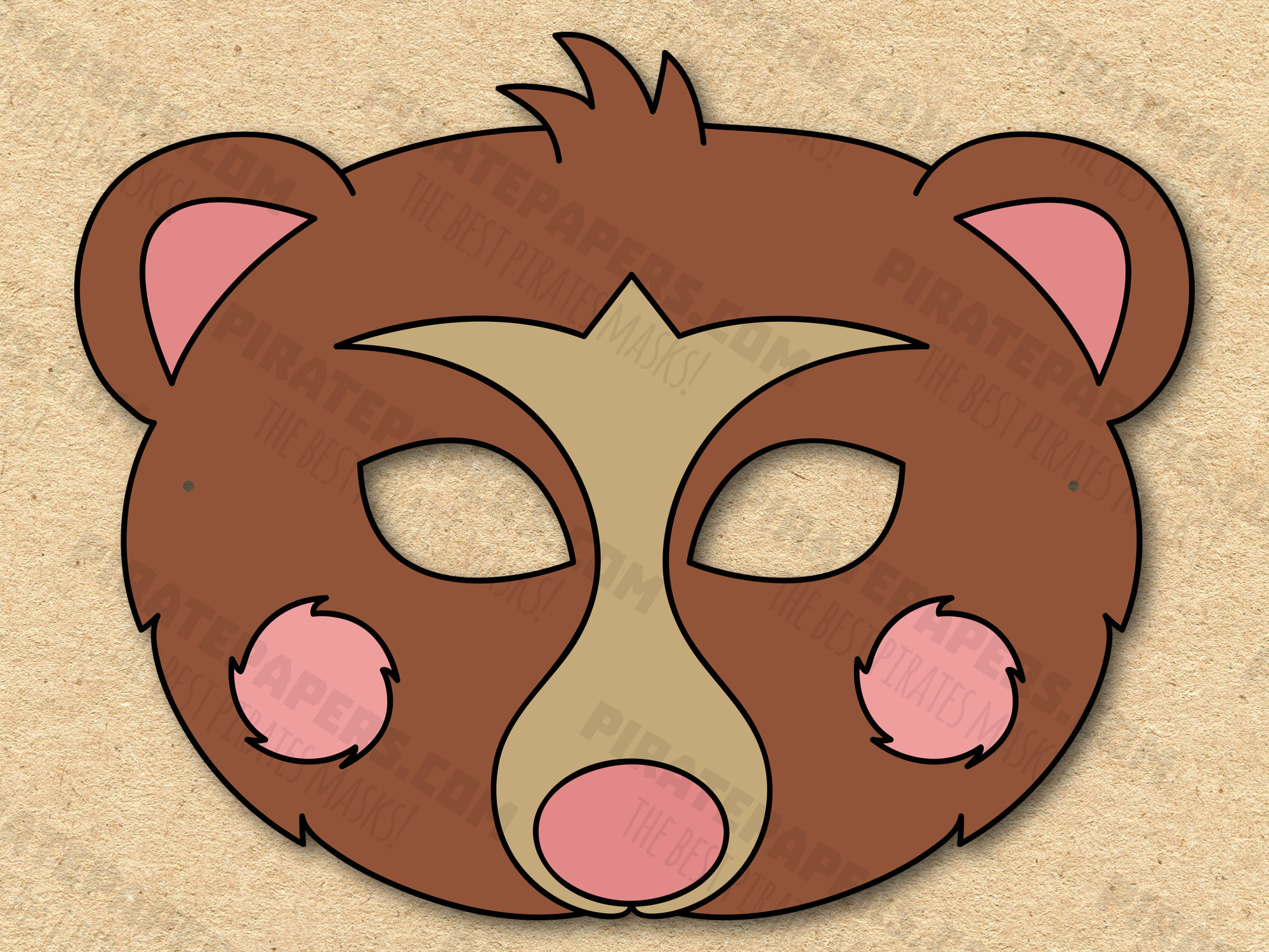 Máscara de Oso-Bebé Imprimible (Ricitos de Oro y Los Tres Osos), DIY de ...